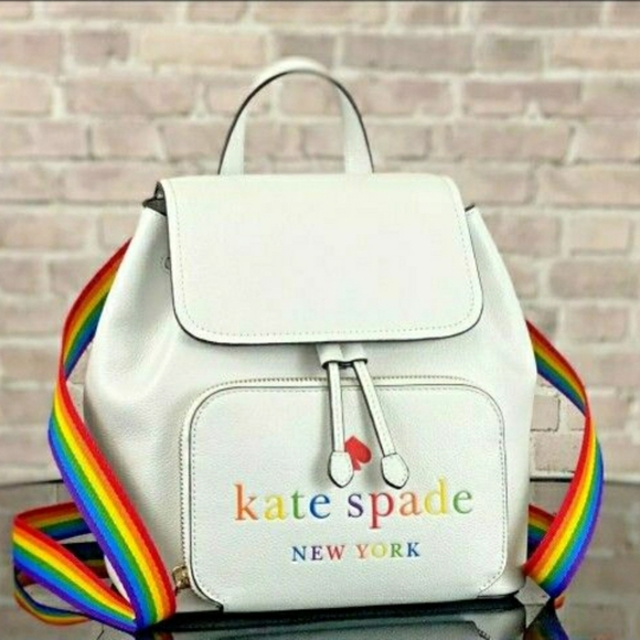 kate spade | Bags | Kate Spade Designer Pride Backpack Darcy White ...
